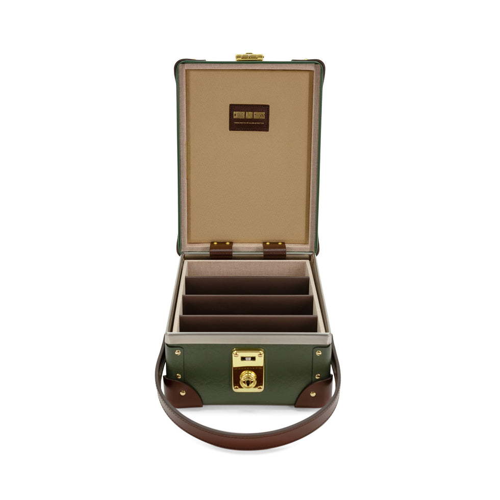 Cutler & Gross - 4-Slot Glasses Cases - Green/Brown | Globe-Trotter